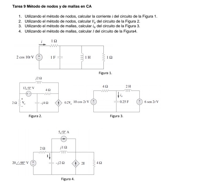 Solved Tarea 9 ﻿Método de nodos y de mallas en CAUtilizando | Chegg.com