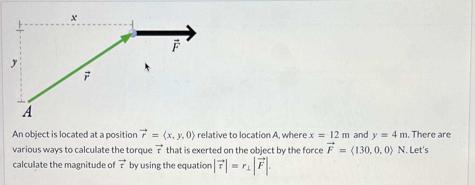 Solved An object is located at a position vec(r)=(:x,y,0:) | Chegg.com