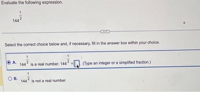Solved Evaluate the following expression. 14421 Select the | Chegg.com