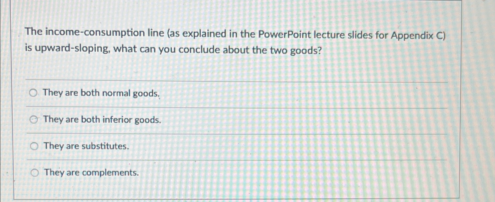 Solved The income-consumption line (as explained in the | Chegg.com