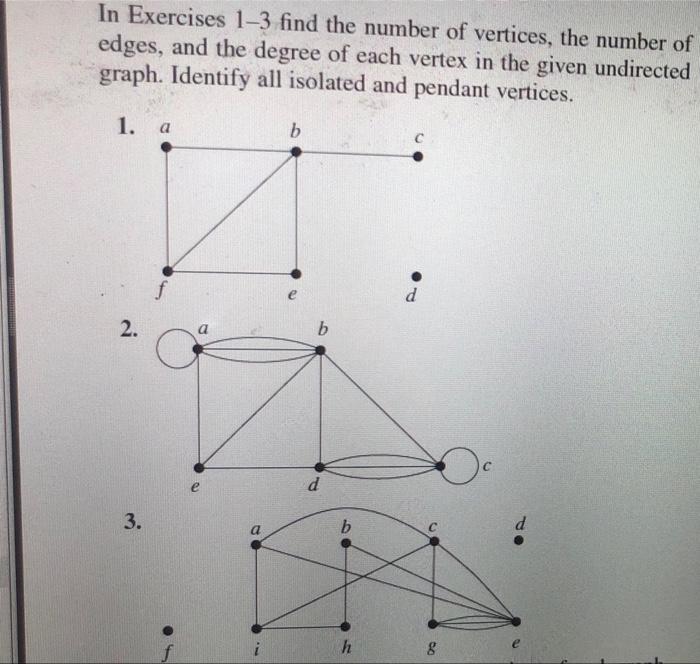 Solved In Exercises 1-3 find the number of vertices, the | Chegg.com