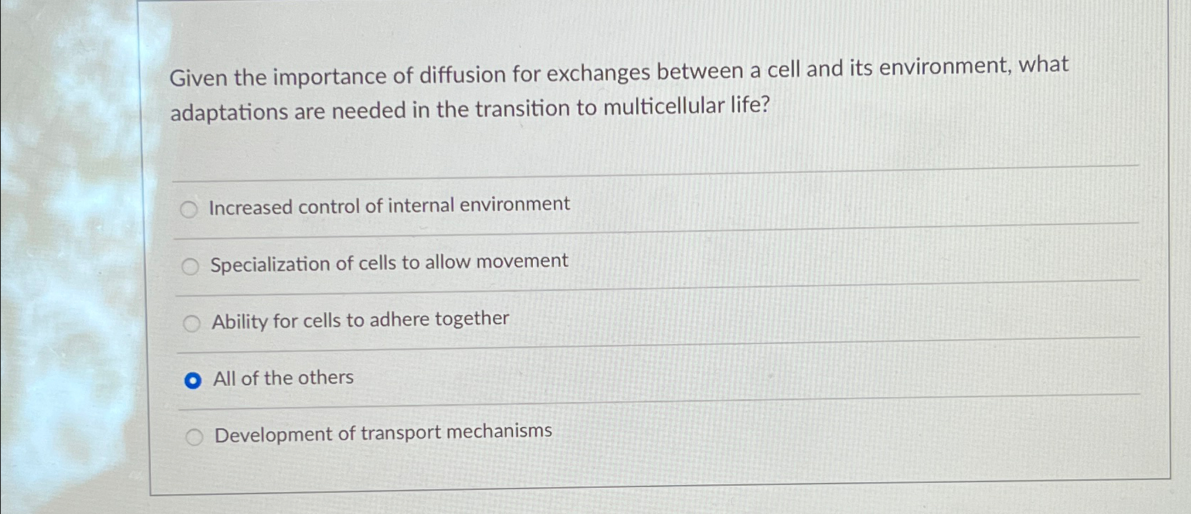 Solved Given the importance of diffusion for exchanges | Chegg.com