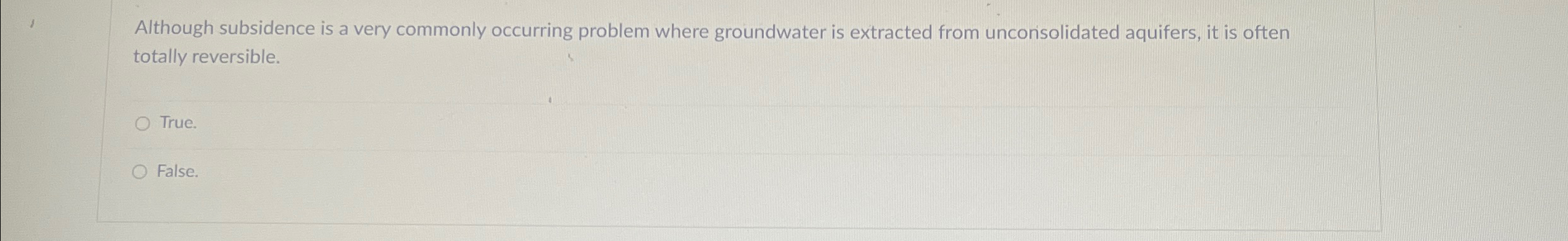Solved Although subsidence is a very commonly occurring | Chegg.com