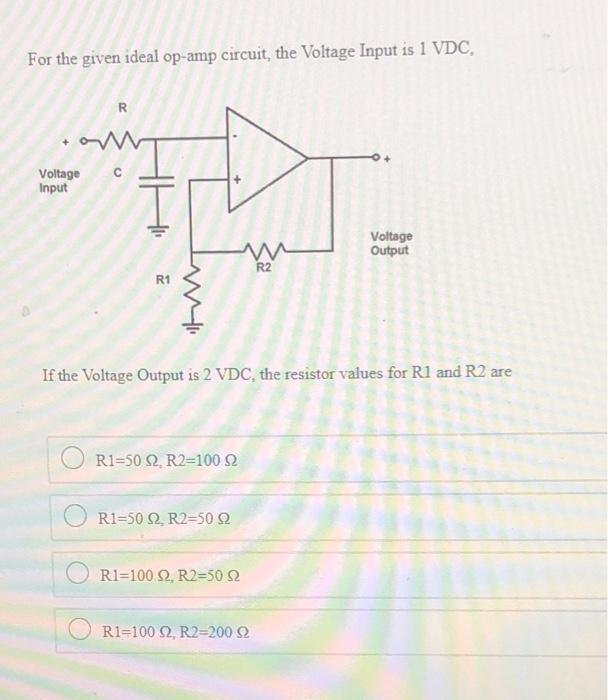 Solved For the given ideal op-amp circuit, the Voltage Input | Chegg.com