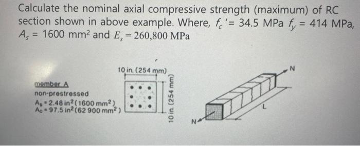 Solved Calculate the nominal axial compressive strength | Chegg.com