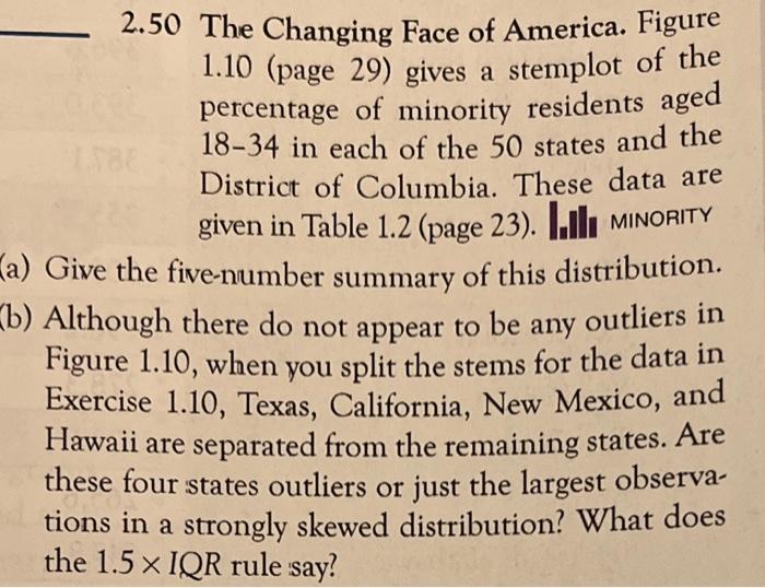 2.50 The Changing Face of America. Figure 1.10 (page | Chegg.com