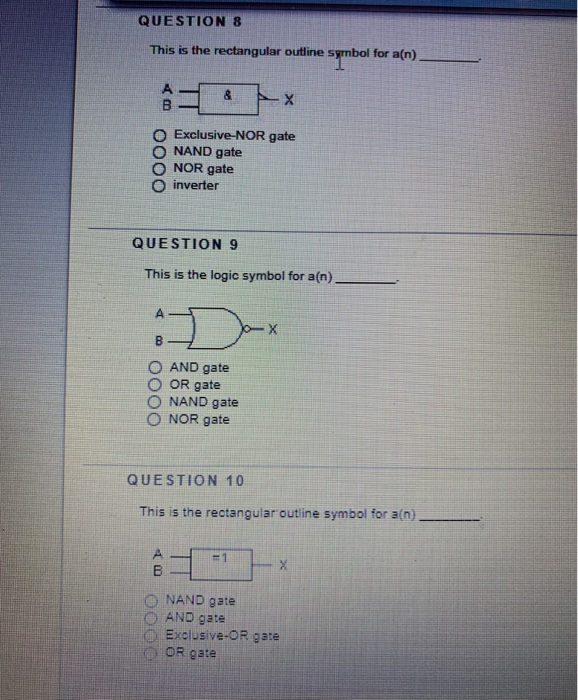 Solved QUESTION 8 This is the rectangular outline symbol for | Chegg.com