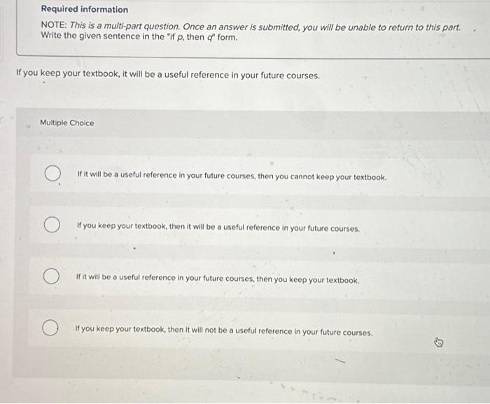 Solved Required information NOTE: This is a multi-part | Chegg.com
