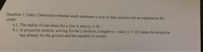 Solved Question 1 (2pts): Determine whether each statement | Chegg.com