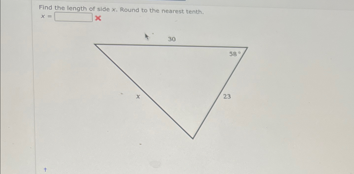 Solved Find the length of side x. ﻿Round to the nearest | Chegg.com