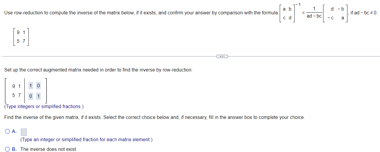 Solved Use row-reduction to ﻿compute the inverse of ﻿the | Chegg.com