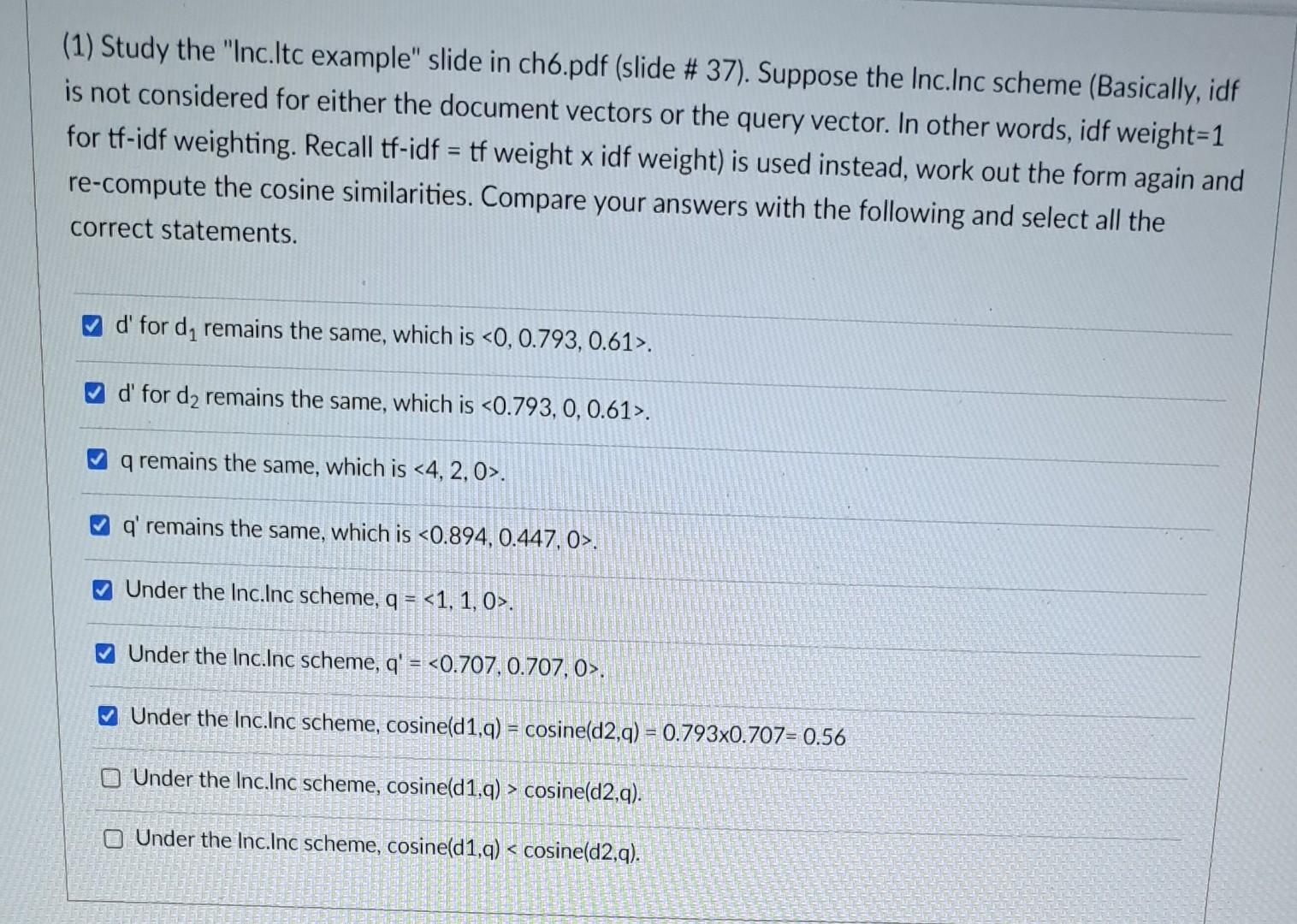 Solved (1) Study the "Inc.Itc example" slide in ch6.pdf | Chegg.com