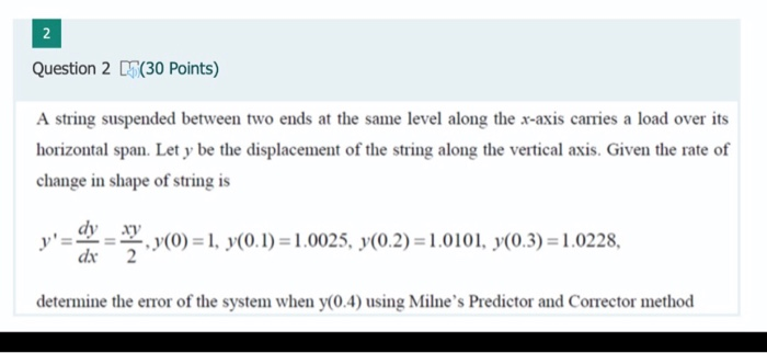 Solved 2 Question 2 S(30 Points) A string suspended between | Chegg.com