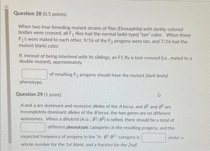 Solved When two true-breeding mutant strains of flies | Chegg.com