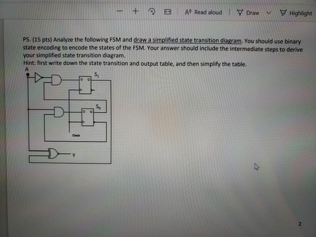 Solved + --- A) Read aloud V Draw Highlight P5. (15 pts) | Chegg.com Solved + --- A) Read aloud V Draw Highlight P5. (15 pts) | Chegg.com