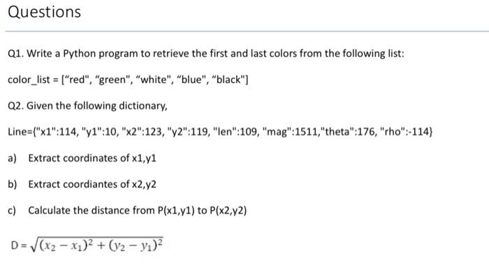 Solved Questions Q1 Write A Python Program To Retrieve The