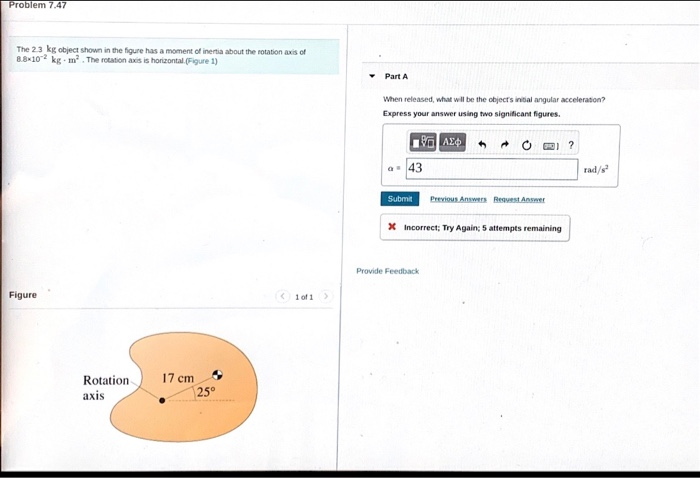 Solved Problem 7.47 The 23 kg object shown in the figure has | Chegg.com