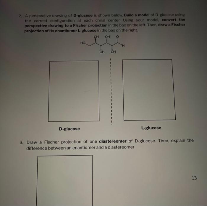 Solved 2. A perspective drawing of D-glucose is shown below. | Chegg.com