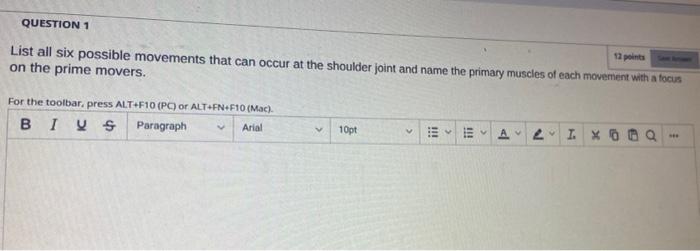 Solved QUESTION 1 1 points List all six possible movements | Chegg.com