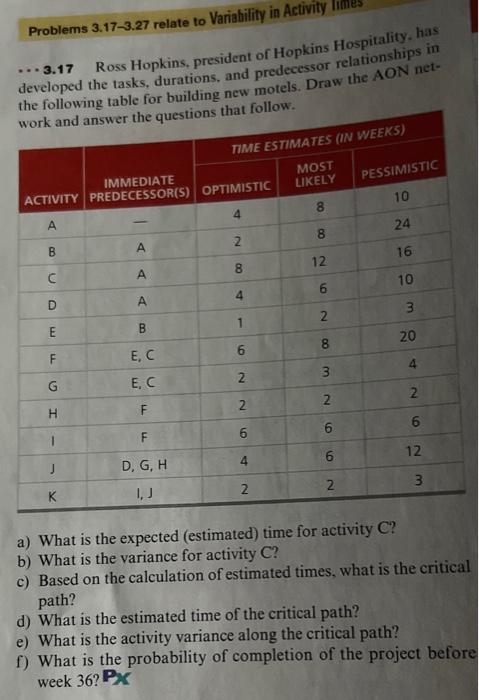 Solved Problems 3.17-3.27 relate to Variahility in Activity | Chegg.com