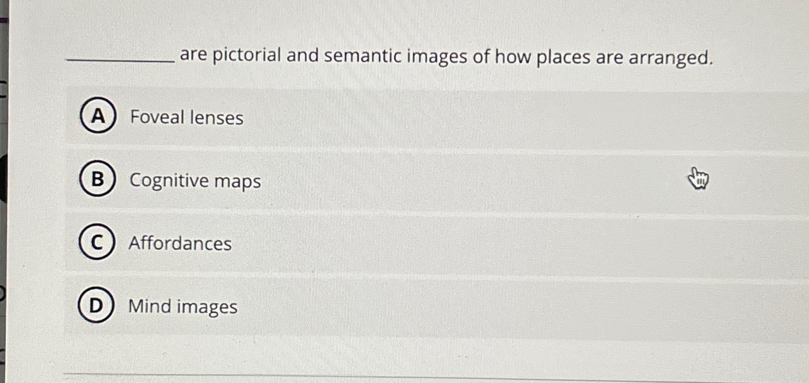 Solved are pictorial and semantic images of how places are | Chegg.com