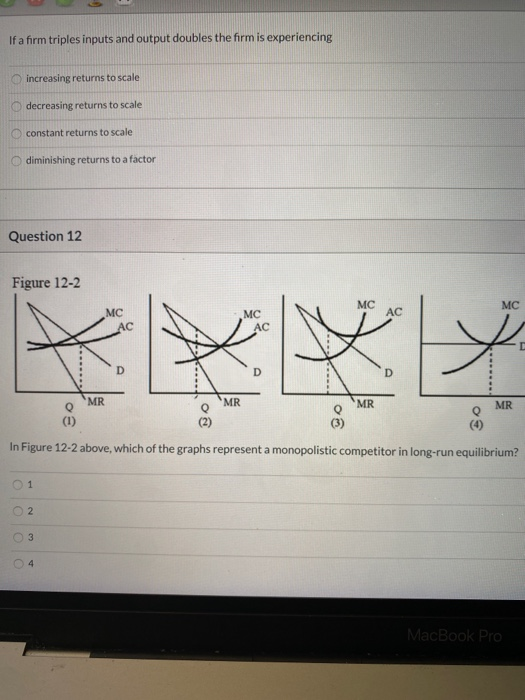 Solved If a firm triples inputs and output doubles the firm | Chegg.com