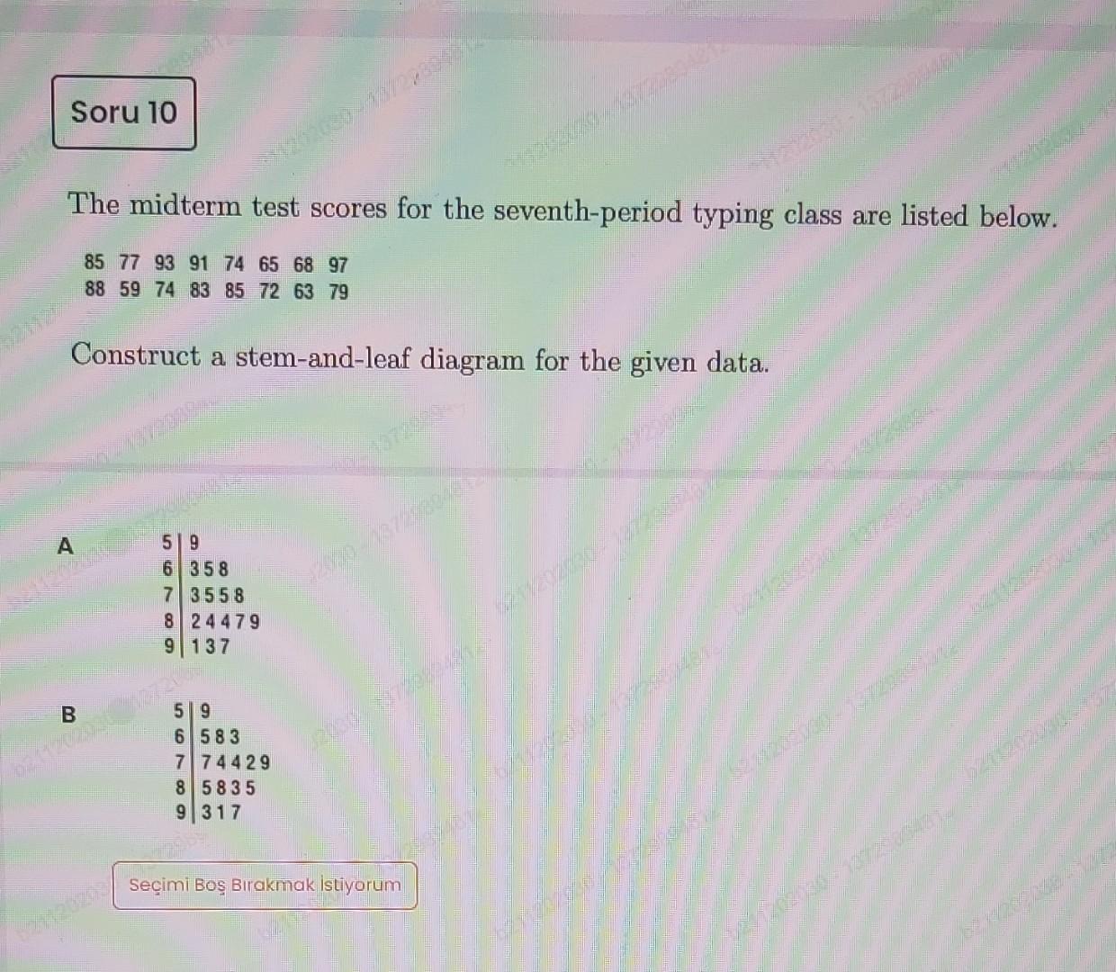 Solved The midterm test scores for the seventh-period typing | Chegg.com