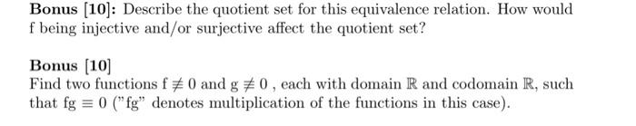 Solved Bonus [10]: Describe the quotient set for this | Chegg.com