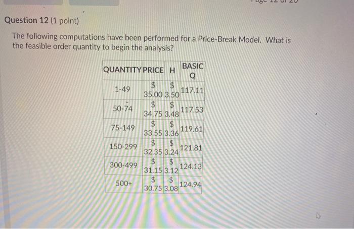 Solved Question 12 (1 point) The following computations have | Chegg.com