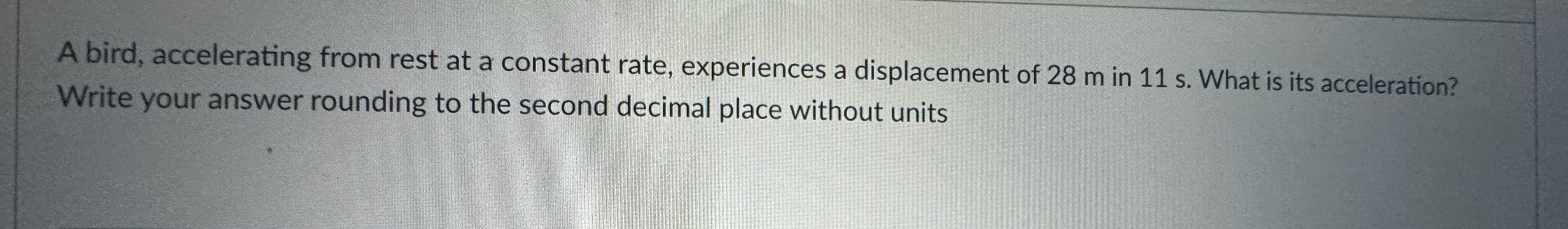 Solved A bird, accelerating from rest at a constant rate, | Chegg.com