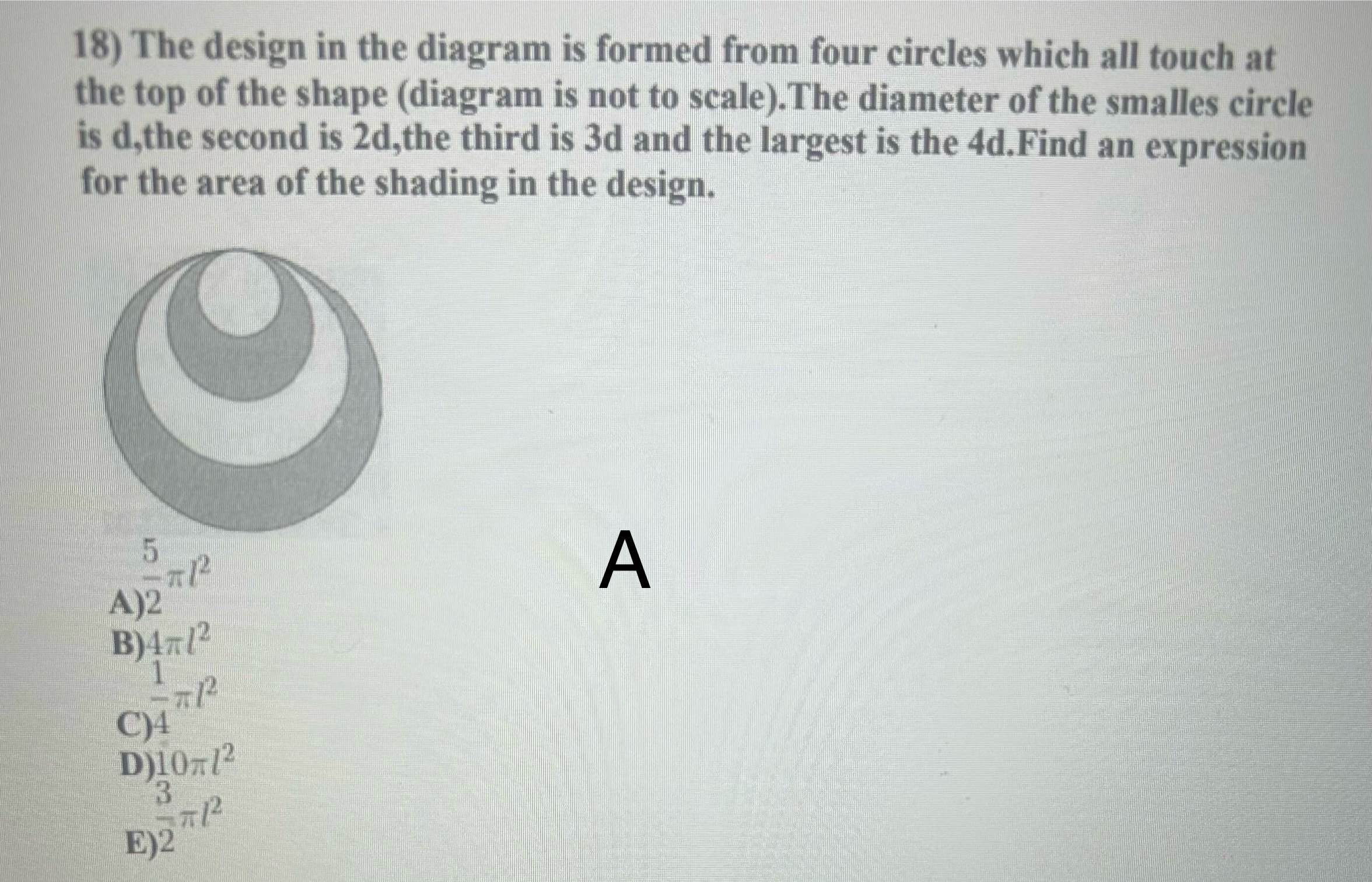 Solved The design in the diagram is formed from four circles | Chegg.com