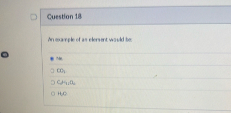 Solved Question 18An example of an element would | Chegg.com