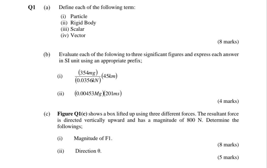 Solved Q1 (a) Define each of the following term: (i) | Chegg.com