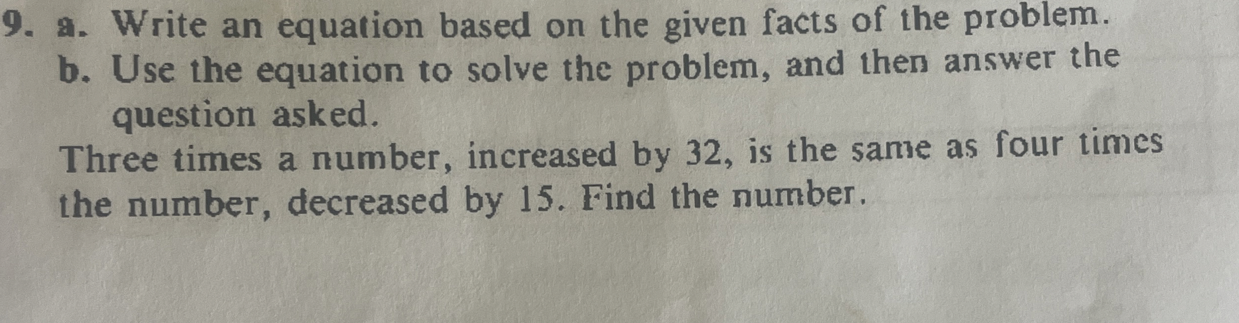 Solved a. ﻿Write an equation based on the given facts of the | Chegg.com