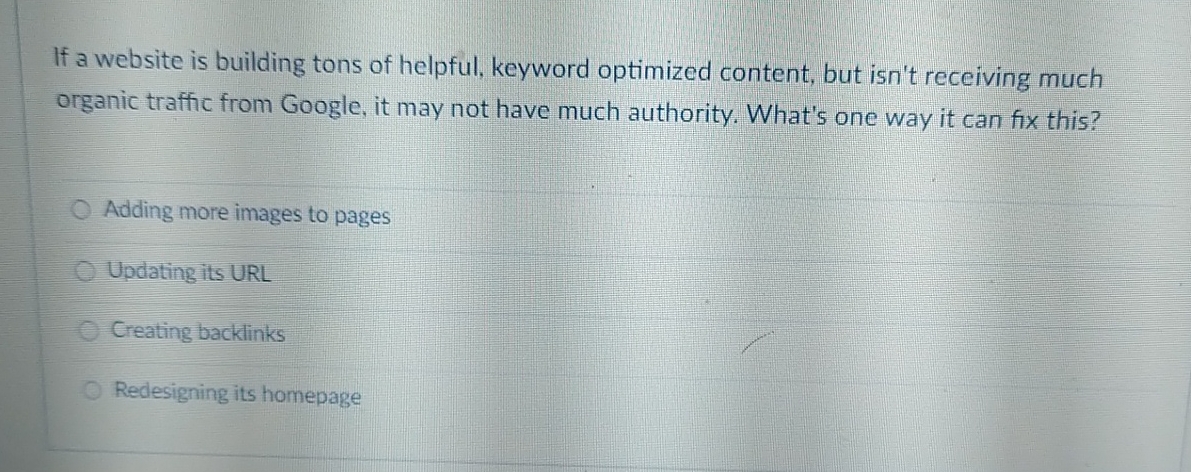 Solved If a website is building tons of helpful, keyword | Chegg.com