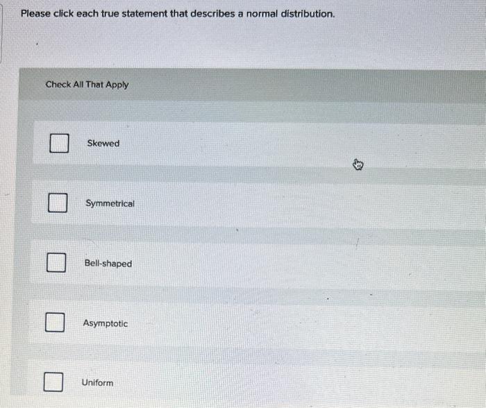 Solved Please click each true statement that describes a | Chegg.com