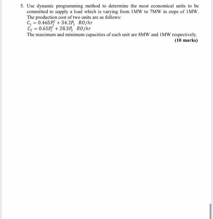 Solved 5. Use dynamic programming method to determine the | Chegg.com