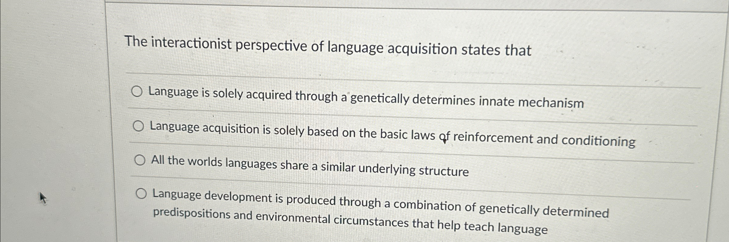 Solved The interactionist perspective of language | Chegg.com