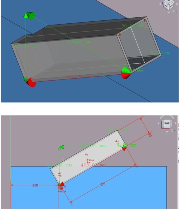 An open-topped prismatic container is floating on a | Chegg.com