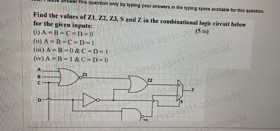Solved Find the values of Z1,Z2,Z3,S and Z in the | Chegg.com