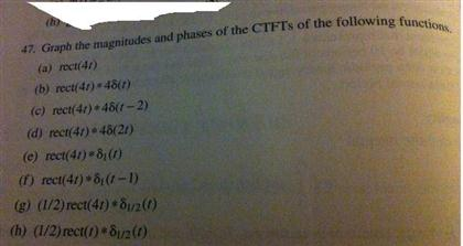 Solved Graph the magnitudes and phases of the CTFTs of the | Chegg.com