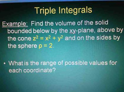 Solved Triple Integrals Example: Find the volume of the | Chegg.com