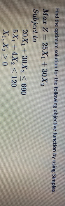 Solved Find the optimum solution for the following objective | Chegg.com