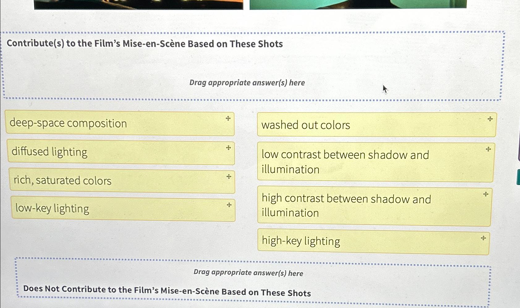 Solved Contribute(s) ﻿to the Film's Mise-en-Scène Based on | Chegg.com