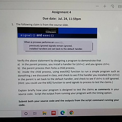 + Assignment 4 Due date: Jul. 24, 11:59pm 1. The | Chegg.com