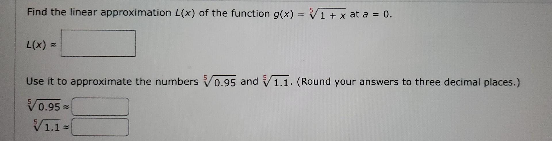 Solved Find The Linear Approximation L X Of The Function