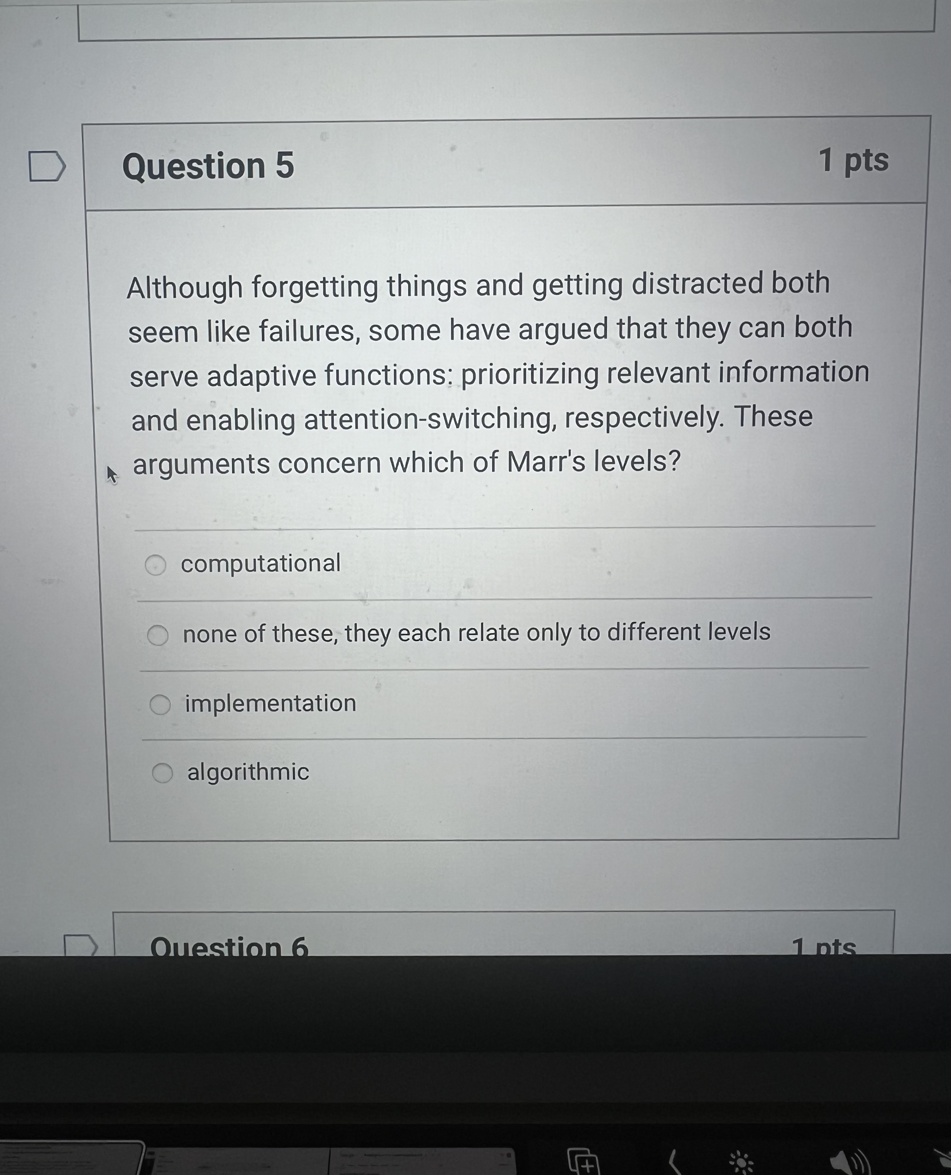 Solved Question 5Although forgetting things and getting | Chegg.com