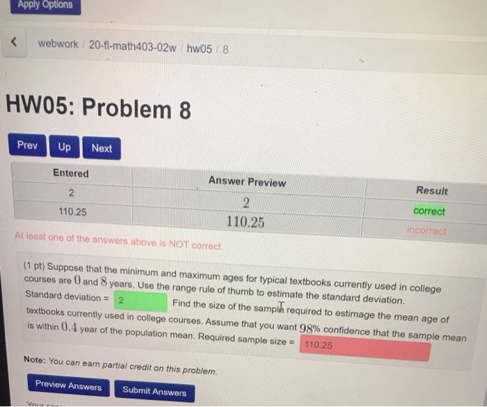 Solved Apply Options webwork 20-fl-math403-02w hw05 8 HW05: | Chegg.com