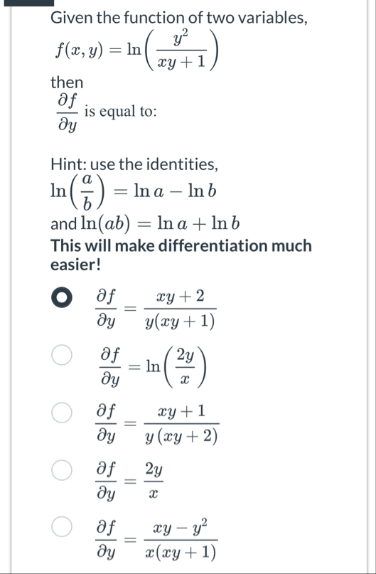Solved Given the function of two | Chegg.com