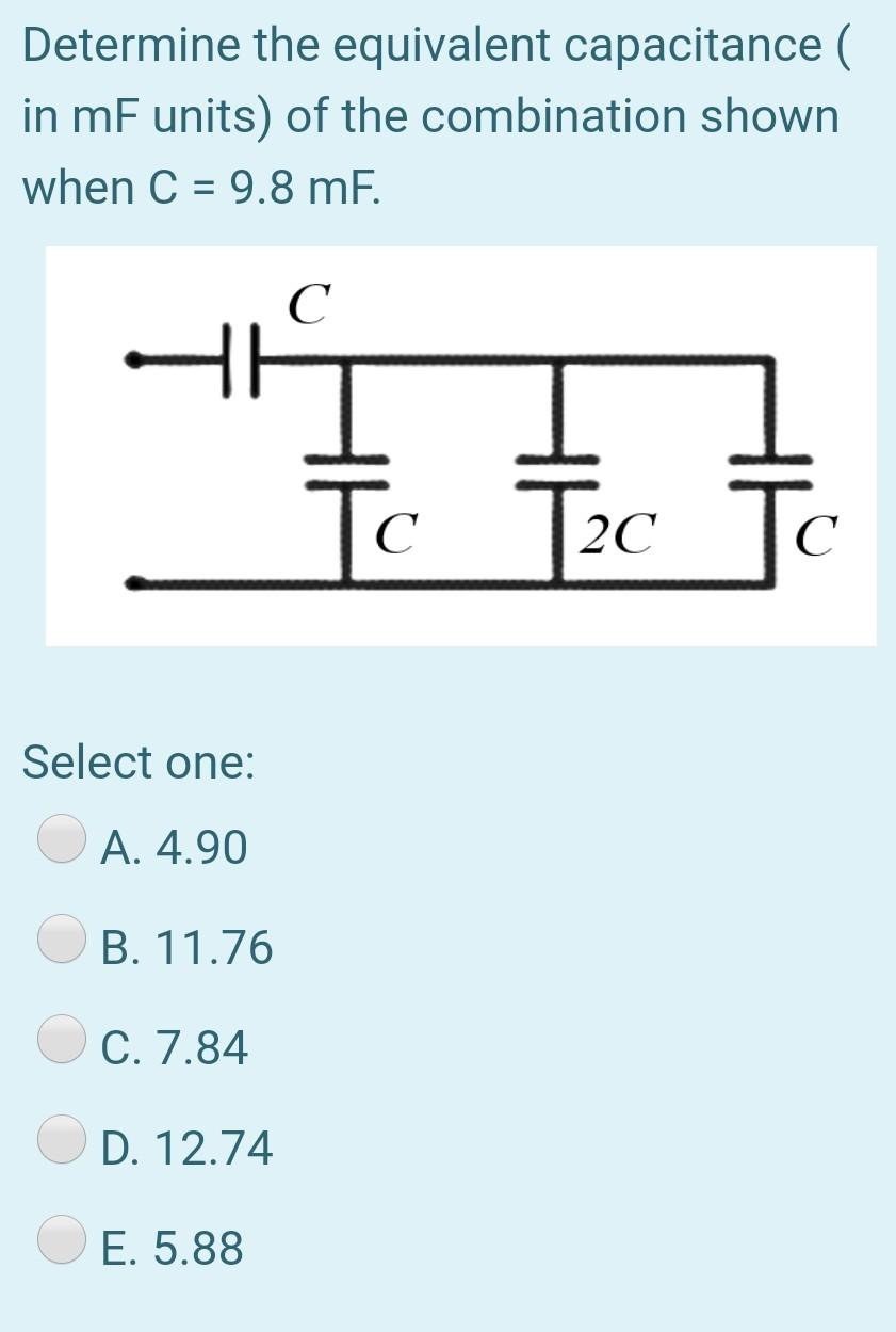 Solved Determine the equivalent capacitance ( in mF units) | Chegg.com